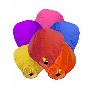 Buy Pack of 10 Sky Kite / sky lantern Less Pollution, Bio Degradable ...