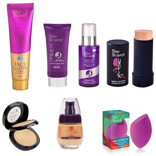 Buy Blue Heaven Makeup Kit With Blender, Elegence Compact, Fixer ...