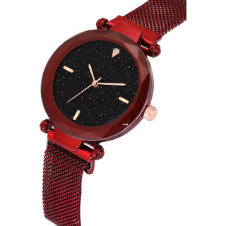Buy Women Red Magnet Belt Analog Watch Online @ ₹297 from ShopClues