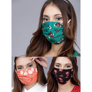 Buy 100 Cotton Face Mask (Pack of 4) Washable, Reusable Online @ ₹305 ...