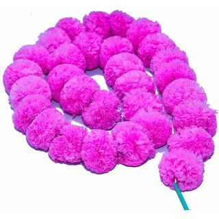 Buy Artificial Marigold Flowers Garlands Phool Mala, Puja Decoration ...