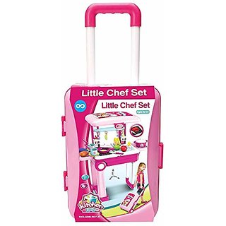 Buy Little Chef 2 in 1 Kitchen Play Set, Pretend Play Luggage Kitchen ...