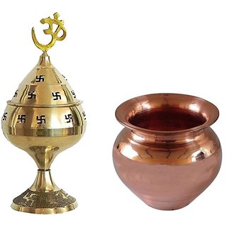 Buy Uniqon Combo Of Copper ( 2 No ) Kalash Lota With ( No.3 )Jali ...