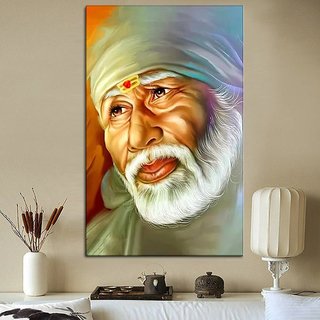 Buy Voorkoms Lord Sai Baba Wall Stickers Decoration for Riving Room ...