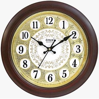 Buy SONAM Analog 30 cm X 30 cm Wall Clock (Multicolor, With Glass ...