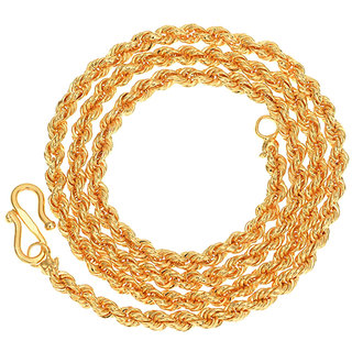 Buy Thick Twisted Brass Wedding Gift for HIM Rope Chain 22 inches Rassi ...