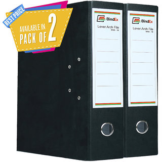 Buy BindEx Premium Quality Office Lever Arch Box File (Black) Pack of 2 ...