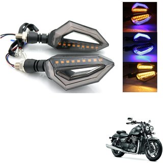 Buy Auto Addict Bike Indicator Lights D shaped 4Pcs 9 LED DRL (Blue ...