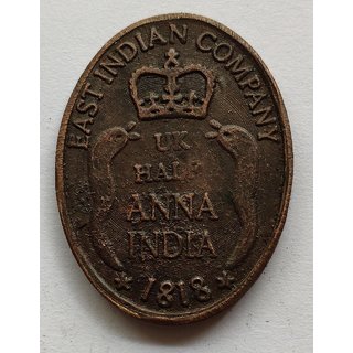 Buy LORD VENKATESWARA BALAJI UK HALF ANNA 1818 RARE LIBBO COIN Online ...