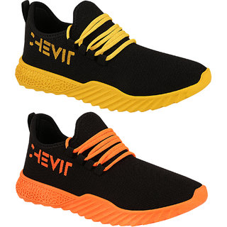 Buy Chevit Mens Combo Pack of 2 Multi-Color Sneakers Shoes Online ...