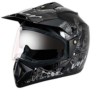 Buy VEGA FULL FACE OFF ROAD HELMET D/V GANGSTER SCR GRAPHIC D.BLACK ...