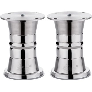 Buy Pack of 2 Axtry Stainless Steel Round Silver Sofa Legs/Sofa Support ...