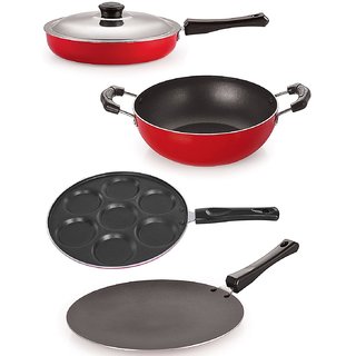 Buy Non-Stick Cookware Pots & Pan Combo Set (Roti Tawa,Fry Pan, Kadai ...