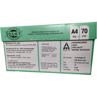 Buy ITC PREMIUM EXXACT A4 70gsm COPIER PAPER Online @ ₹225 from ShopClues