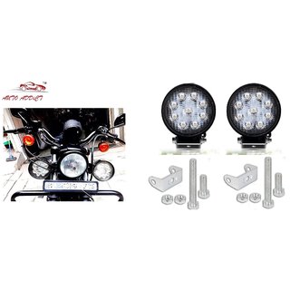 Buy Auto Addict Bike 9 LED Round Fog Light Auxillary Lights with Flood ...