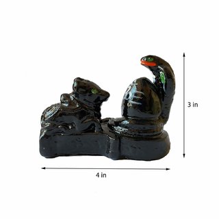 Buy Traditional Black Cement Dust Shivling/Shiva Pindi with Nandi Nag ...