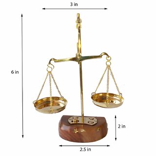 Buy Traditional Brass Tarazu/Vintage Weighing Machine with Star Wooden ...