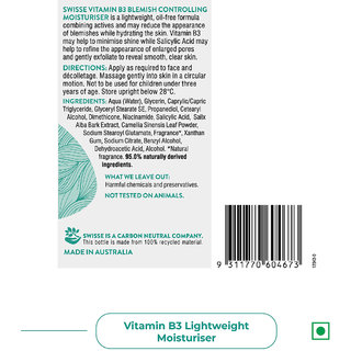 Buy Swisse Skincare Vitamin B3 Blemish Controlling Moisturiser 120Ml ...