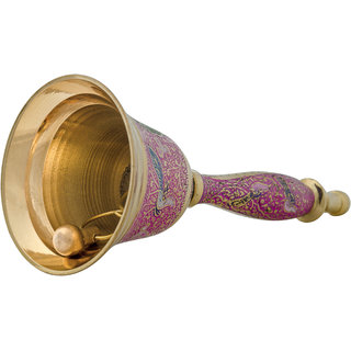 Buy NAU NIDH BRASS BELL PINK COLOURED Brass Pooja Bell Online @ ₹528 ...