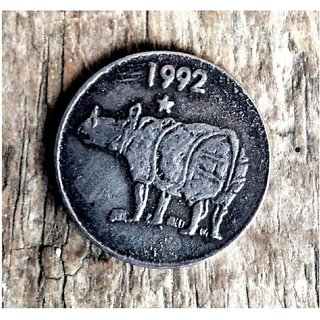 Buy 50 Paisa Genda chhap Coin, Year 1992 Very Rare Coin Rhinoceros Coin ...