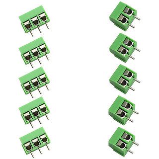 Buy TECHDELIVERS Combo of 2 pin 3 Pin PBT PCB Mount Screw Terminal 5mm pitch Block Connectors ...