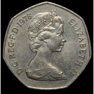 Buy 50 NEW PENCE (1978) 2ND PORTRAIT - ELIZABETH II UNITED KINGDOM ...