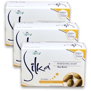 Buy SILKA WHITENING SOAP SHEA BUTTER (135 g) (Pack Of 3, 135g Each ...