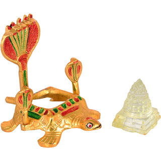 Buy KESAR ZEMS Metal Meenakari Naag With Shree Yantra On Kachua For ...
