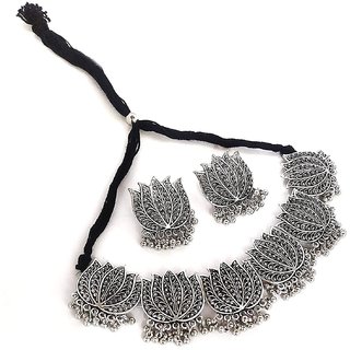 Buy Threadstone German Silver Oxidised Jewellery Set Traditional Choker ...