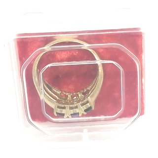 Buy Ashtadhatu Three Layer Nav Ratna Ring Of Nine Stone In Gold Plated ...