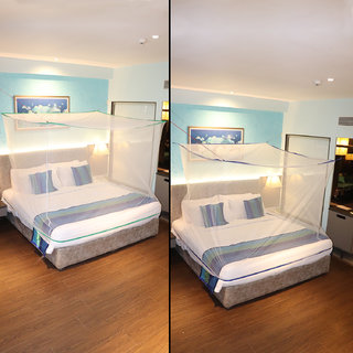 Buy Mosquito Net Combo Square Hanging Foldable Double Bed Net Easily ...