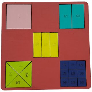 Buy Krida -fractions Of Square -shape Fraction Learning Game Mdf Wood ...