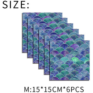 Buy JAAMSO ROYALS 3D Tile Wall Decals Dark Blue Hyun-chae Fish Scale ...