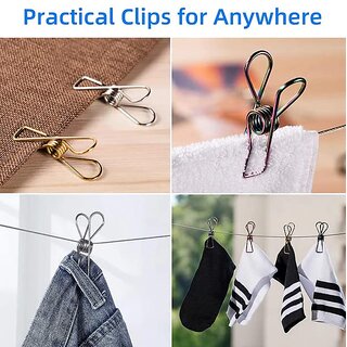 Buy Pack of 10 Stainless Steel Multipurpose Sturdy Clothes Hanging ...