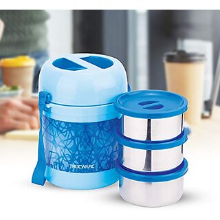 Buy Trueware Office 3 Lunch Box 3 Stainless Steel Containers Tiffin ...