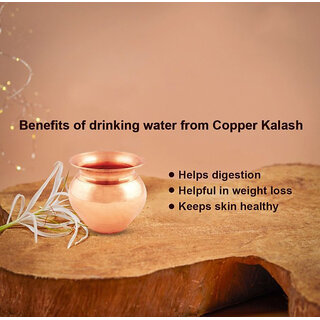 Buy Mannat Pure Copper Small Lota 150ml Pooja Lota (Kalash) for Temple ...