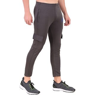 Buy Techfeel Men Solid, Self Design Grey Track Pants Online @ ₹339 from ...