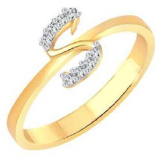 Buy Letter S stylish design Gold plated ring Brass american diamond ...