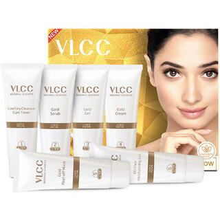 Buy VLCC Insta Glow Gold Bleach -30 g Gold Single Facial Kit -60 g ...