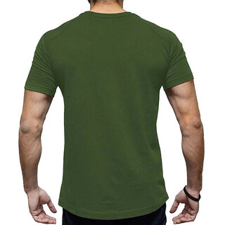 Buy HIT SQUARE Don't Quit logo Olive Pure Cotton Round Neck Printed For ...