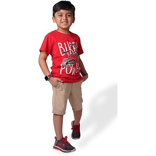 Buy Radprix Boys Typography Pure Cotton T Shirt (Red, Pack Of 1) Online ...