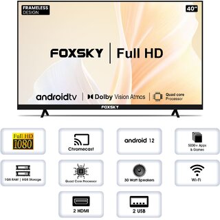 Buy Foxsky 102 cm (40 inches) Full HD Smart LED TV 40FSFHS With Black ...