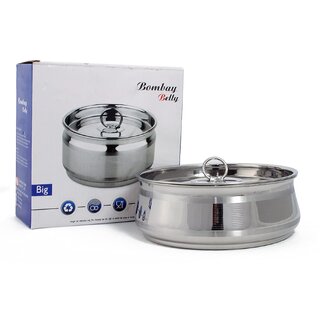 Buy Stainless Steel Tableware Belly shape Kitchen Dabba with Lid Poori ...