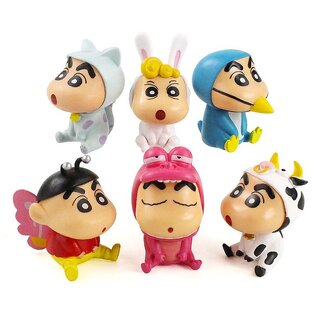 Buy Crayon Shin-chan 2" Figure Toy Set 6 pcs Cute Crayon Shin Chan Gift ...