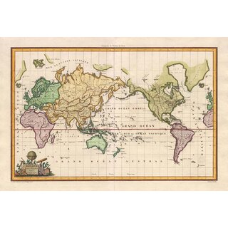 Buy Tallenge - Decorative Vintage World Map - Mappe-Monde Sur La Projection De Mercator ...