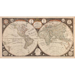 Buy Tallenge - Decorative Vintage World Map - A New Map Of The World - I. Evans - 1799 - Large ...