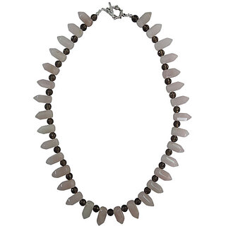 Pearlz Ocean Rose and Smoky Quartz 18"Fashion Beads Necklace