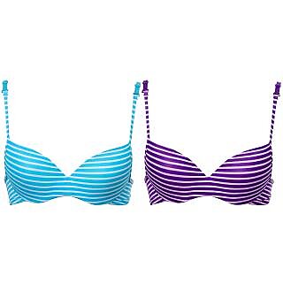Buy Women's Zebra Striped Underwire Push-Up Padded Bra (pack of 2 ...