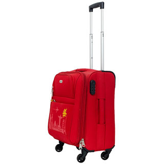 Buy Timus Salsa Red Cabin 55 cm 4 Wheel Strolley Suitcase For Travel ...