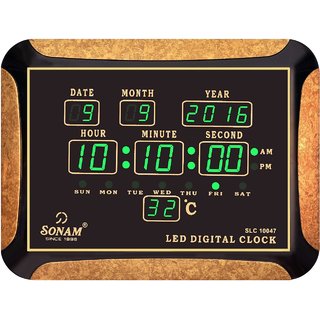 Buy Sonam SLC 10047 Green Digital Wall Clock Online @ ₹1730 from ShopClues
